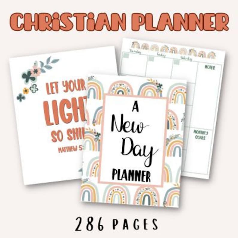 Christian Planner, Undated Printable 2024 Daily Planner for Women ...