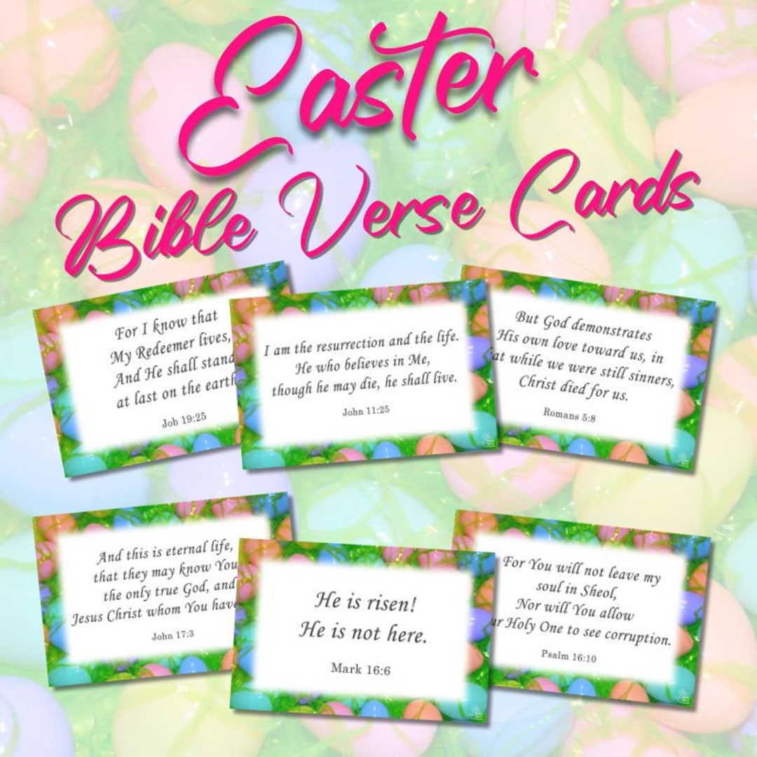 Easter Bible Verse Cards, Holy Week, Religious Easter Cards, Printable ...