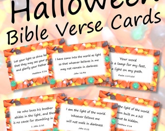 Christian Halloween Bible Verse Cards for Candy, Religious Halloween ...