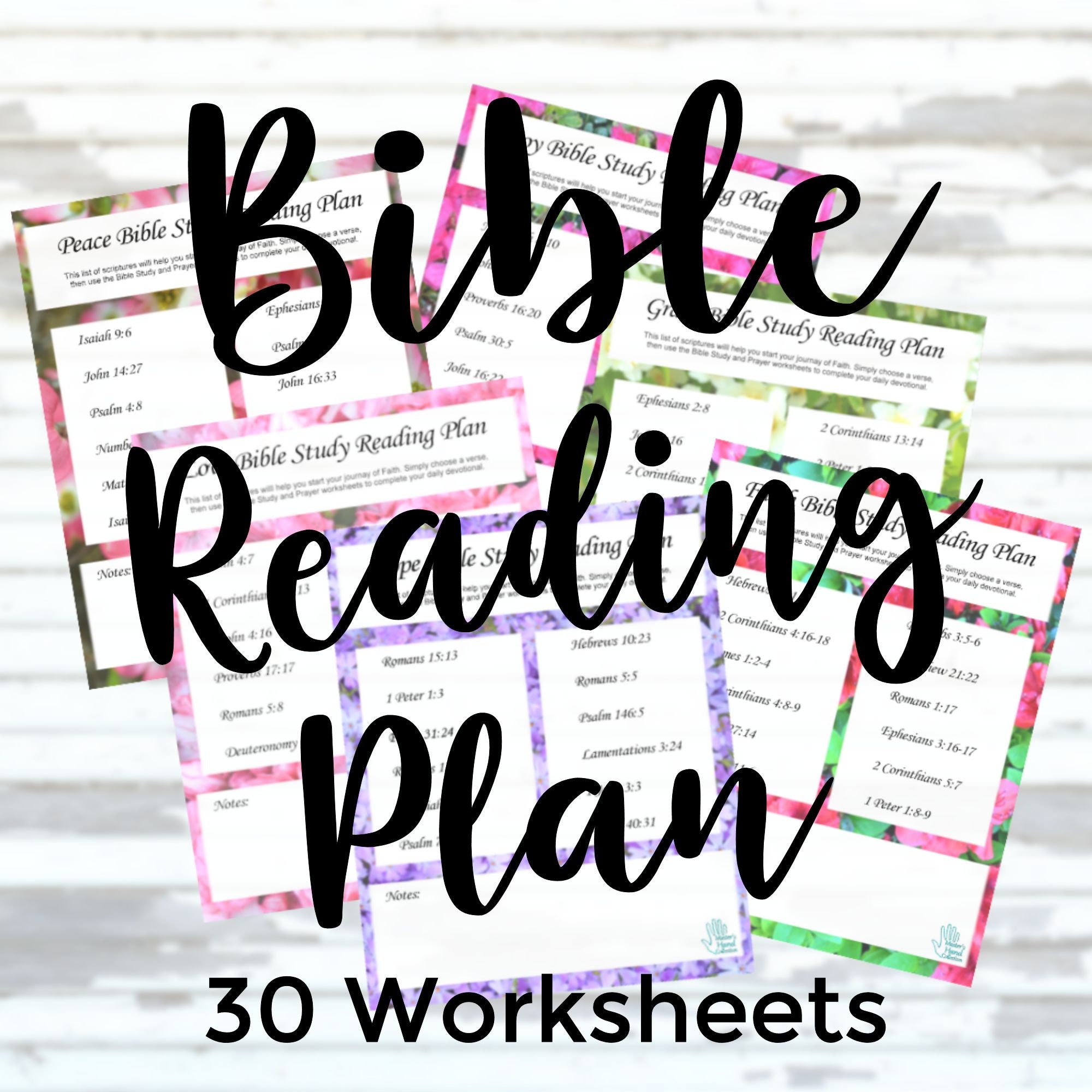 Bible Reading Plan, 30 Bible Study Worksheets, Printable, Daily ...