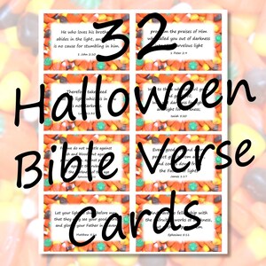 Christian Halloween Bible Verse Cards for Candy, Religious Halloween ...