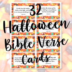 Christian Halloween Bible Verse Cards for Candy, Religious Halloween ...