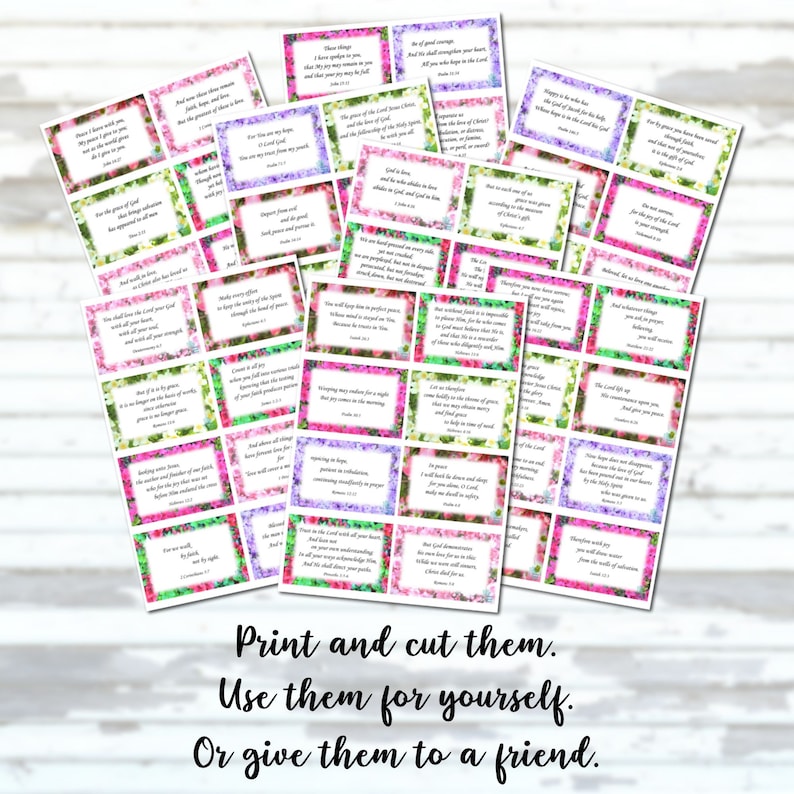 80 Inspiring Bible Verse Cards, Printable, Scripture Cards, Bible ...