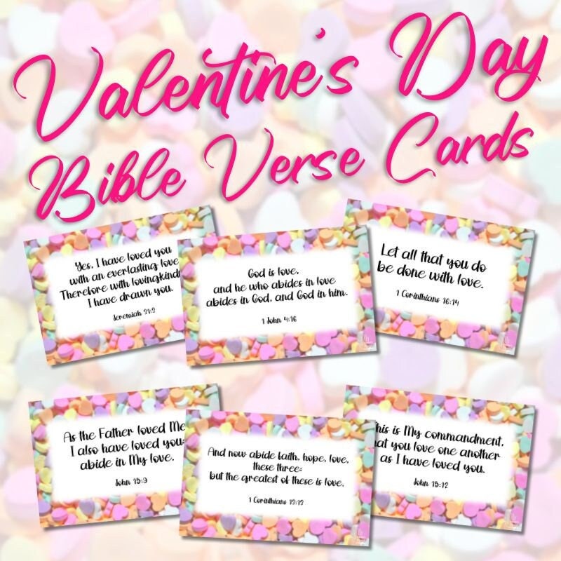Christian Valentine's Day Bible Verse Cards, Religious Scripture ...