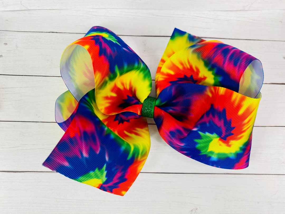 Tye Dye Bow/ Summer / Pride/ Cheer Bow - Etsy