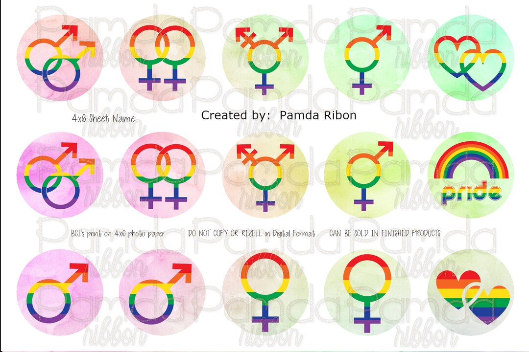 Pride, Gender Symbols, Rainbow, Pride Month, Instant Download - Etsy