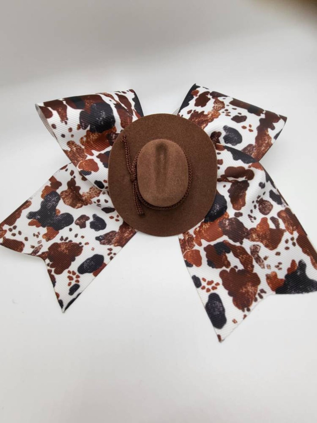 Cowhide Bow/cowboy Hat/ Specialty Bow/ Western/rodeo/ Cheer Bow ...