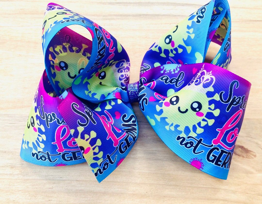 Spread Love Not Germs, Cheer Bow, Boutique Bow, Pinwheel, Bows - Etsy