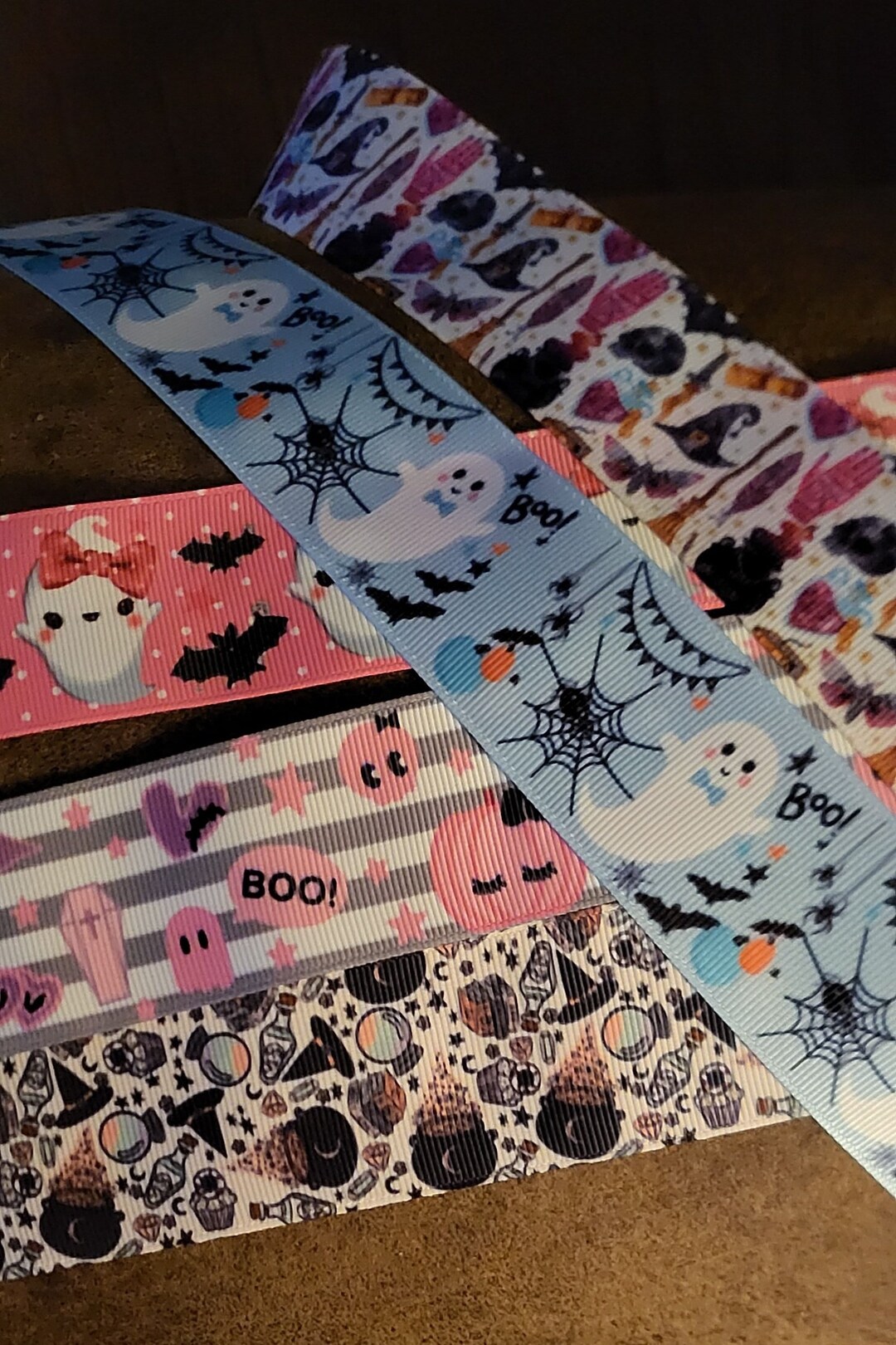 Spiders/pumpkins/witch Hats/bats/ghosts/halloween/scary/horror/ Ribbon ...