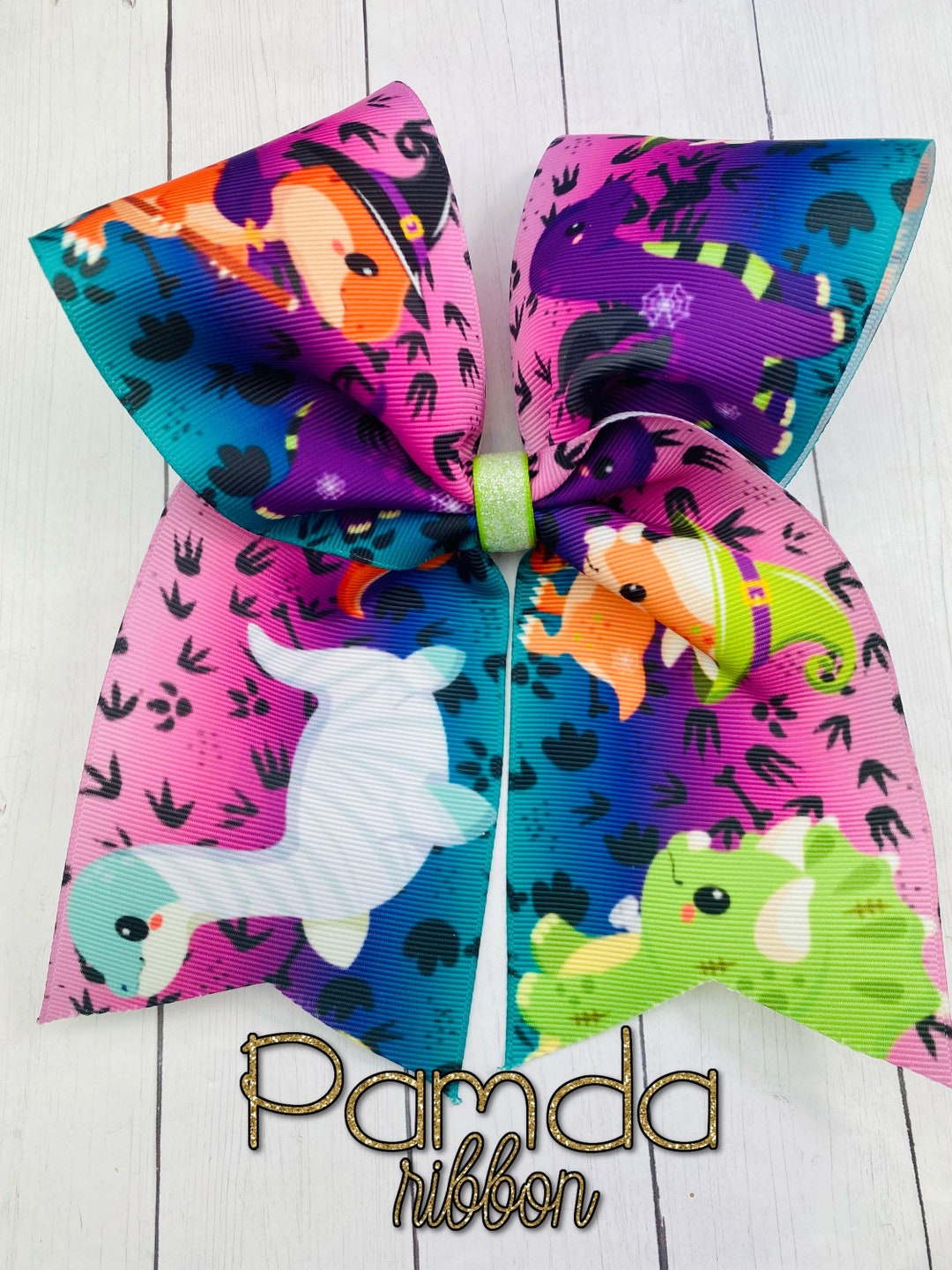 Halloween Dino’s/ Dinos/ Dinosaurs/ Cheer Bow/ Boutique Bow/ Rainbow ...