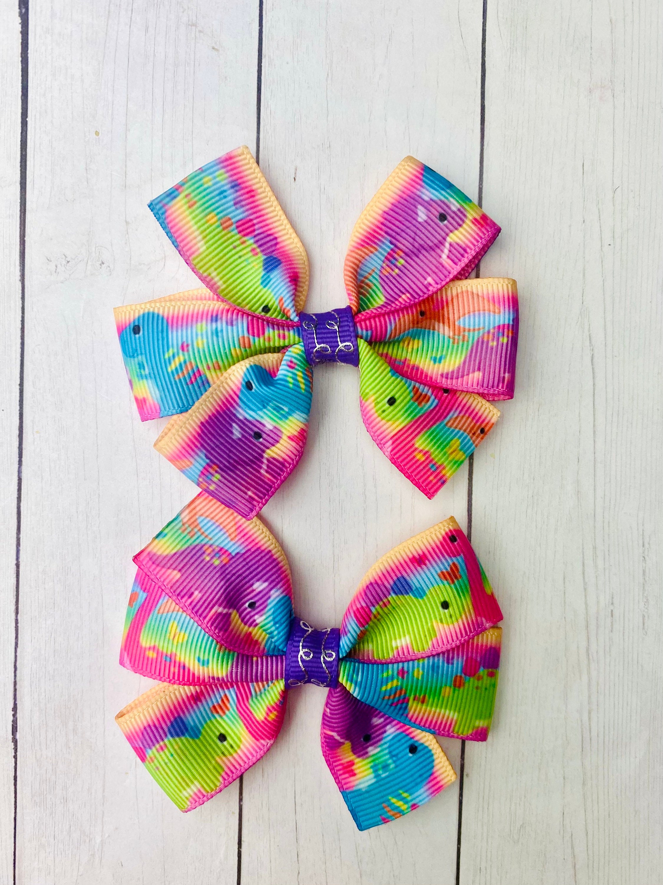Rainbow Dinosaur Bow/ Dino Bow/ Dinosaurs/ Cheer Bow Boutique - Etsy