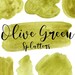 Olive Green Clipart #9, Olive Green Splash, Watercolor Splash, Brush ...