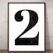 Printable Number 2, Number Two Poster, Black and White Number ...