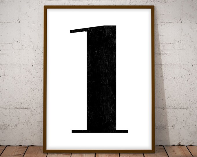 Number 1 Print, Monogram Print, Number One, Wall Art Print, Wedding ...