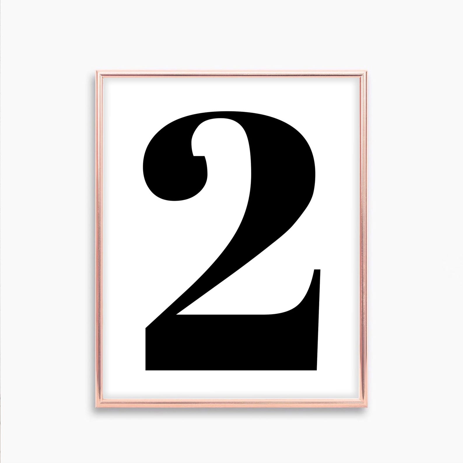 Printable Number 2, Number Two Poster, Black and White Number ...