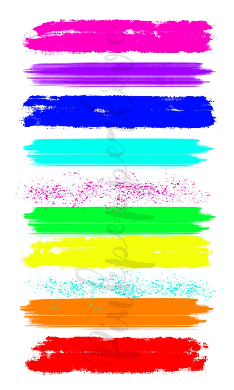 Rainbow Brush Strokes Brush Strokes Clipart Rainbow PNG - Etsy