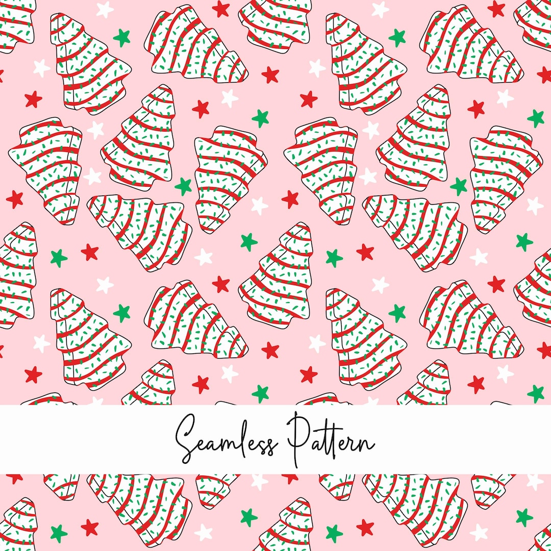 Christmas Tree Cake Seamless Pattern, Christmas Cakes, Christmas ...