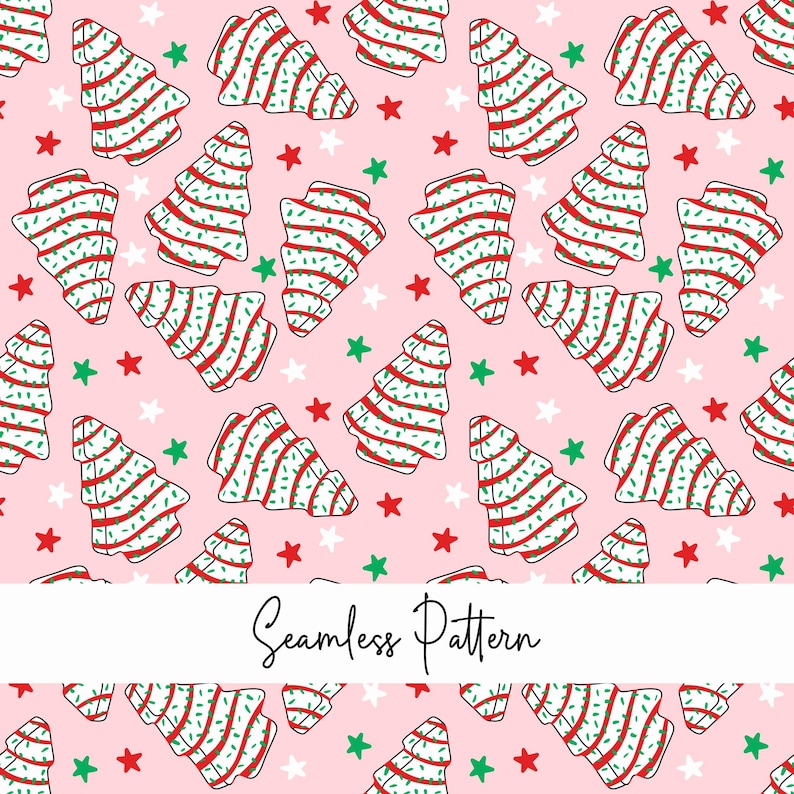 Christmas Tree Cake Seamless Pattern, Christmas Cakes, Christmas ...