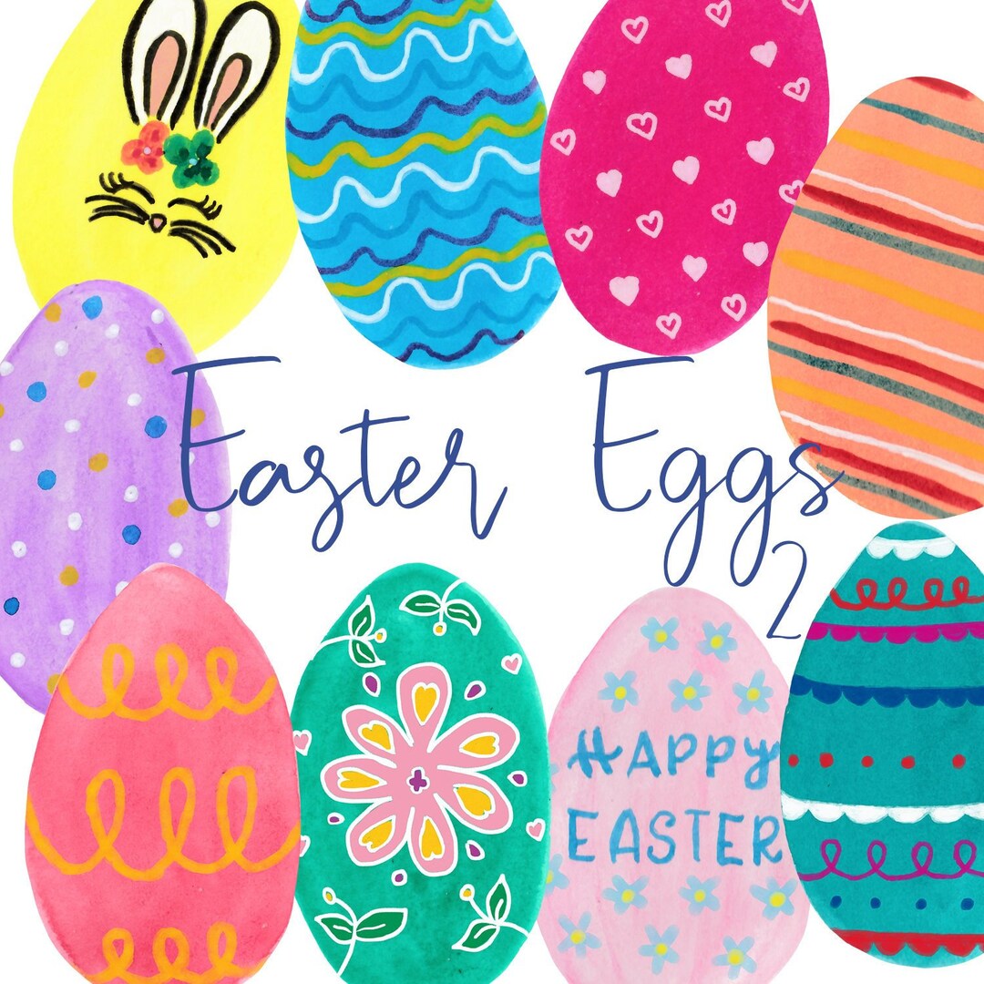 Easter Eggs Clipart, Easter Clipart, Watercolor Eggs Clipart, Eggs ...