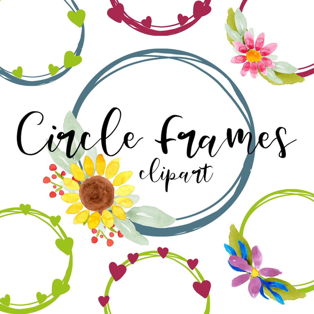 Circle Frame Clipart, Clipart Frame, Circle Label, Digital Frame, Round ...