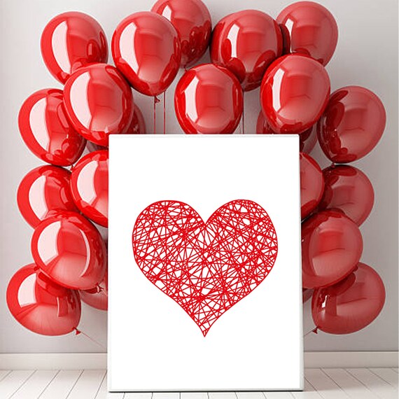 Red Heart Shapes To Print