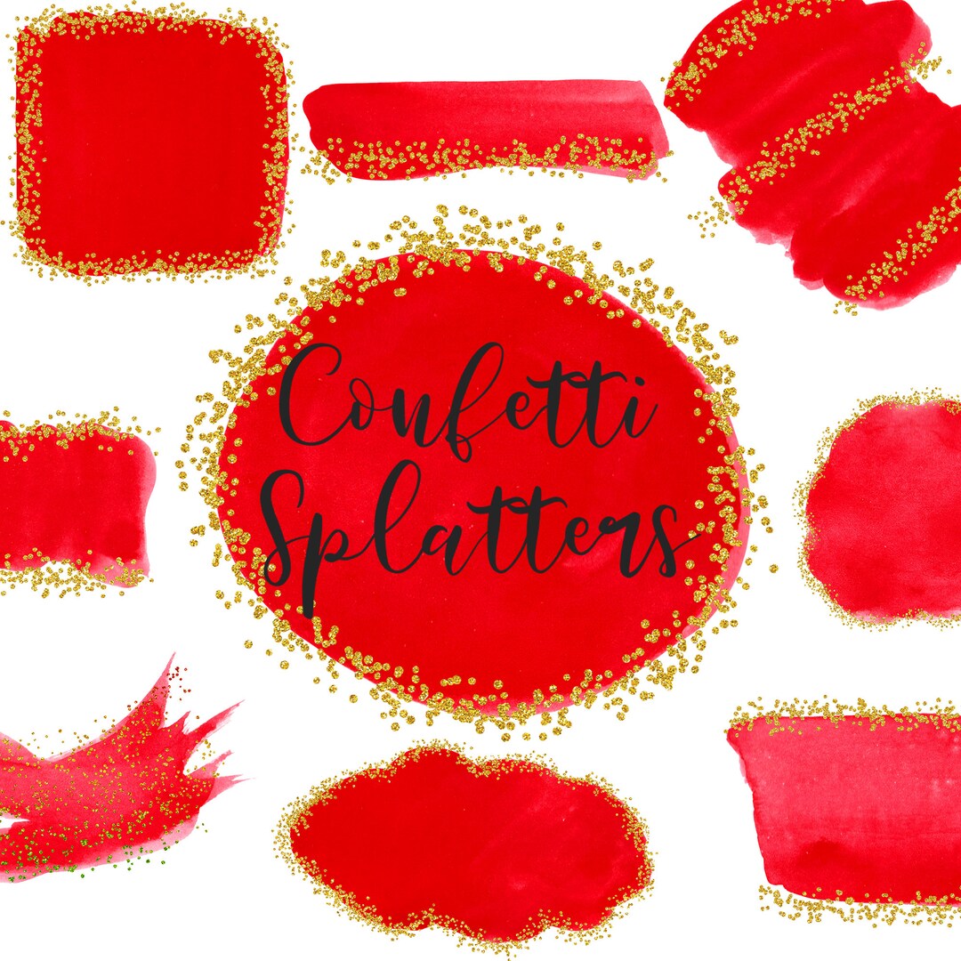 Red Watercolor Splash, Splash Clip Art, Clip Art Red, Scarlet Red, Gold ...