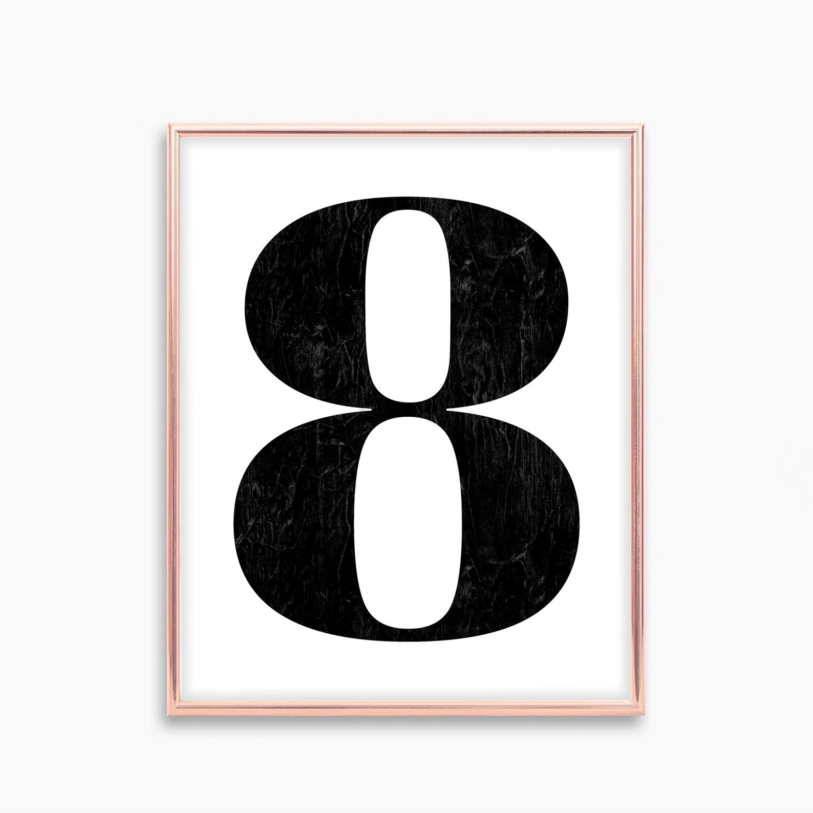 Printable Number 8 Number Eight Poster Black and White - Etsy