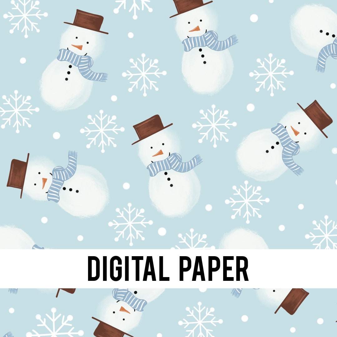Snowman Digital Paper, Snowman Seamless File, Snowman Png, Scrapbook ...