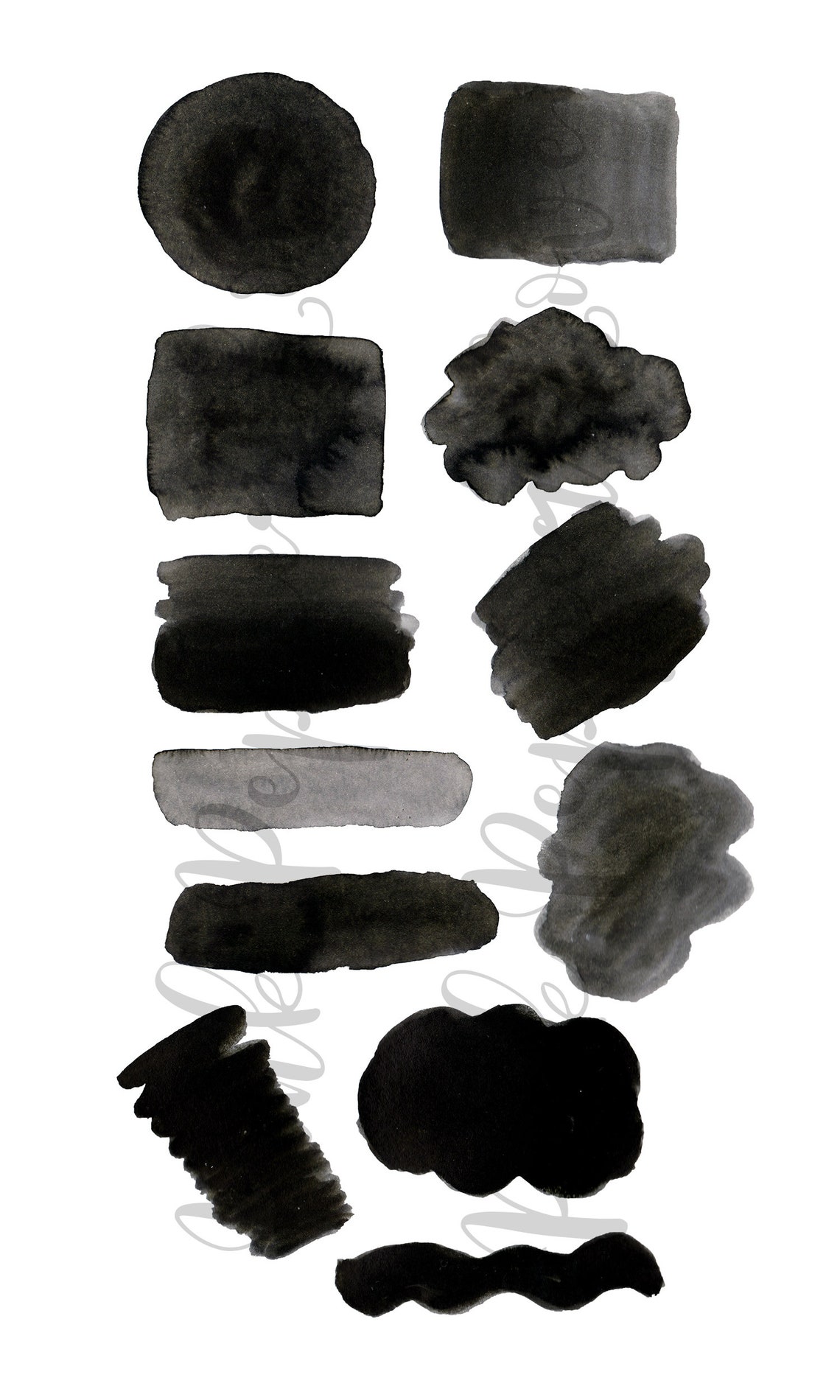 Black Splatter Clipart #5, Watercolor Splash Clipart, Brush, Art, Blob ...