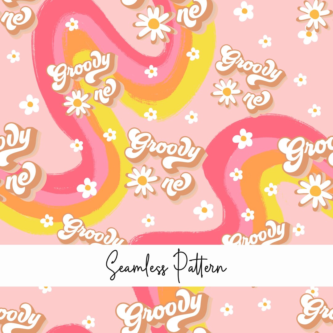 Groovy Digital Paper, Seamless Pattern, Scrapbooking, Hand Painted ...