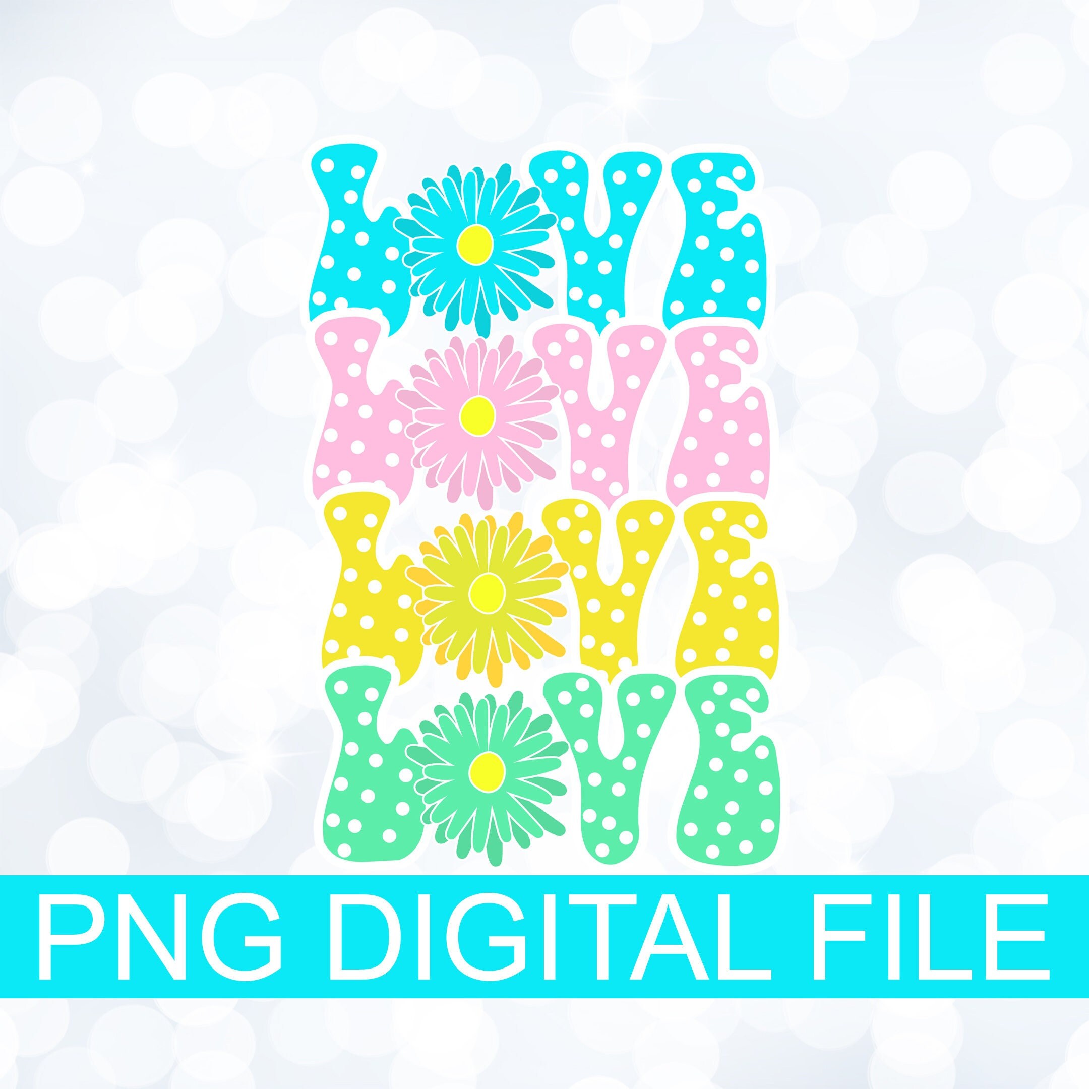 Spring Png Love Png Spring Flower Polka Dot Png Spring | Etsy