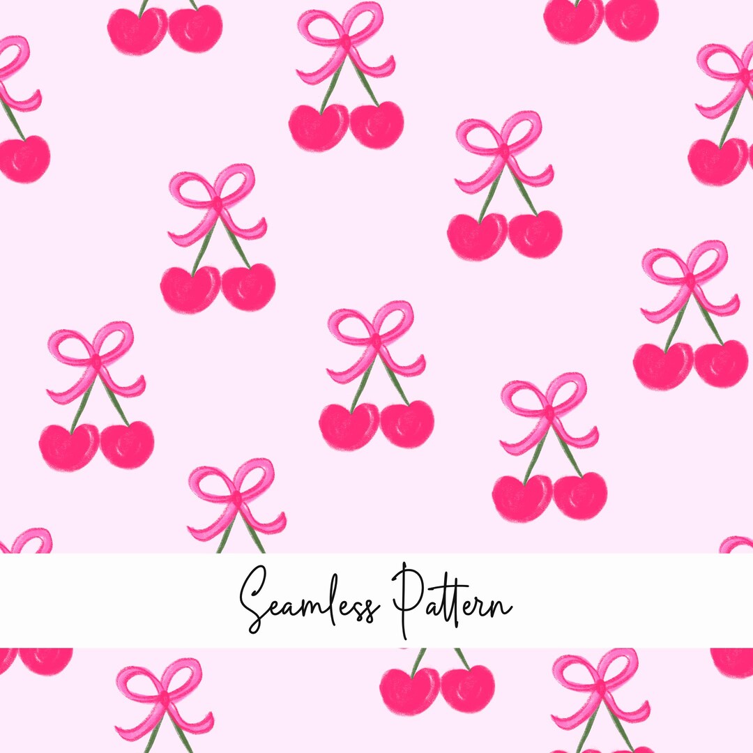 Cherry Digital Paper, Pink Digital Paper, Scrapbooking, Cherry ...