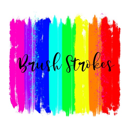 Rainbow Brush Strokes Clipart Rainbow Watercolor Brush - Etsy