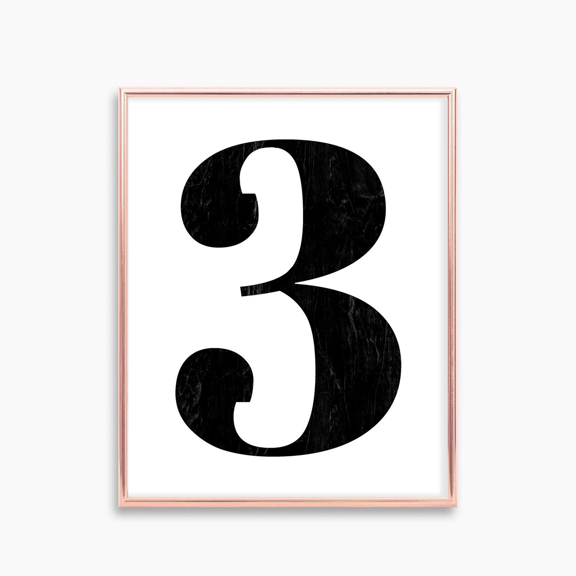 Numero 3 stampabile numero tre poster numero bianco e nero - Etsy Italia