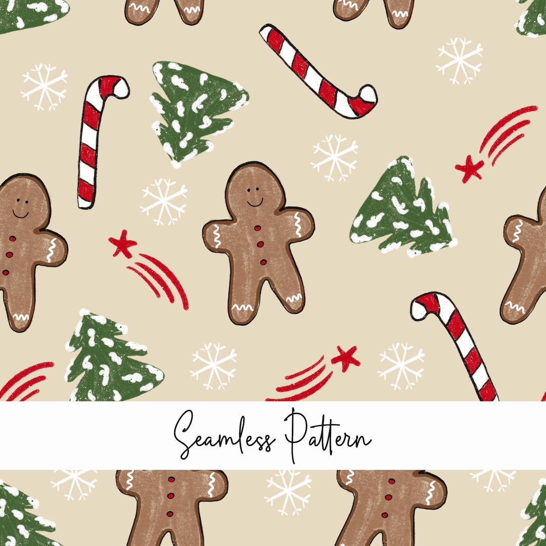 Gingerbread Seamless, Gingerbread Little Man, Christmas Gingerbread ...