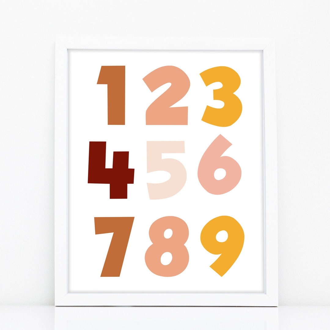 Numbers Print, Terracotta Numbers, Numbers Printable, Font Alphabet ...