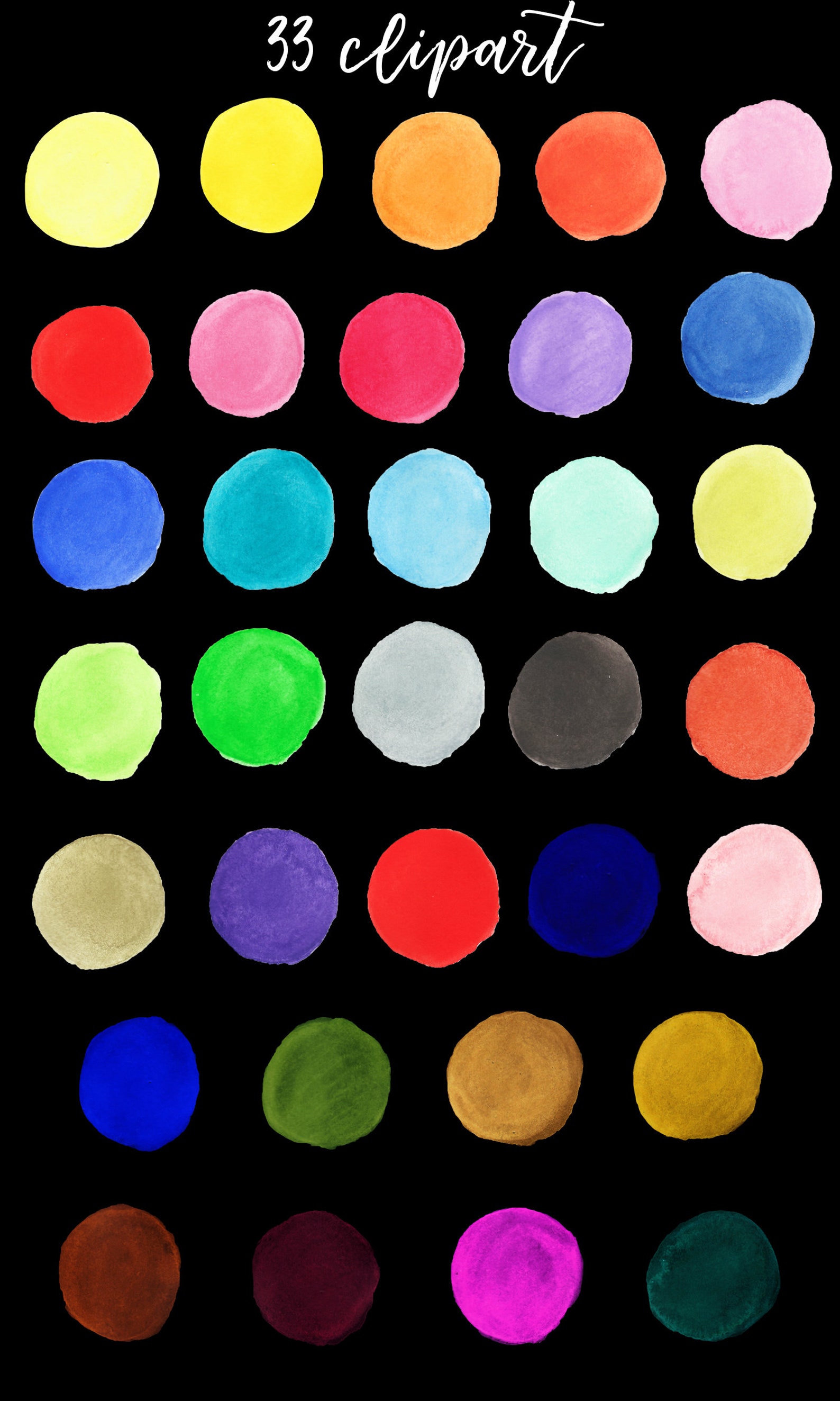 Circle Clipart, Circles Clipart, Watercolor Clipart, Shape Clipart ...