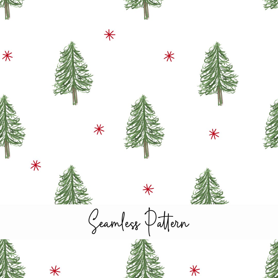 Seamless Pattern for Christmas Trees, Repeated Seamless Pattern for ...