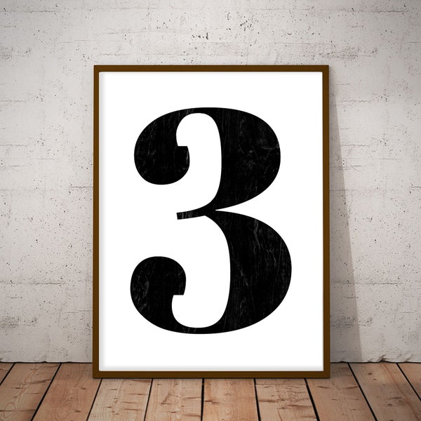Número tres en blanco - Etsy México