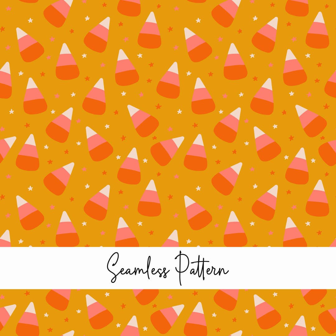 Candy Corn Seamless Pattern, Trick or Treat Seamless Pattern, Candy ...