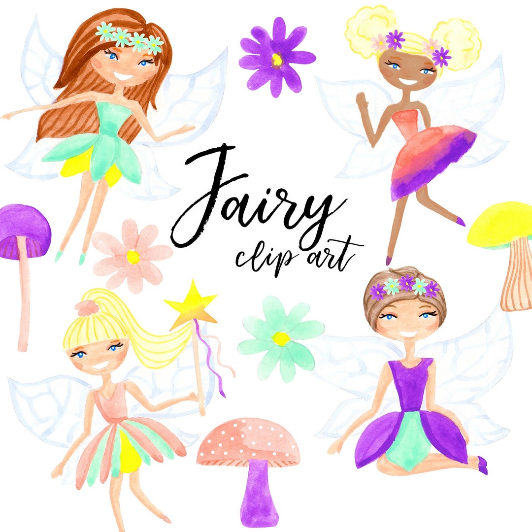 Fairy Clip Art, Fairy Tale, Fairy Magic, Watercolor Clip Art ...