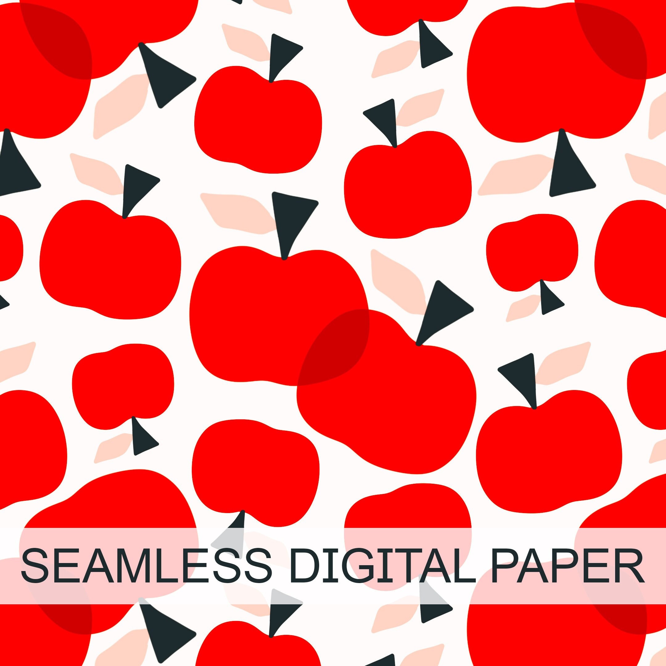 Apple Digital Paper, Apple Png, Kids, School, Scrapbooking, Red Apple ...