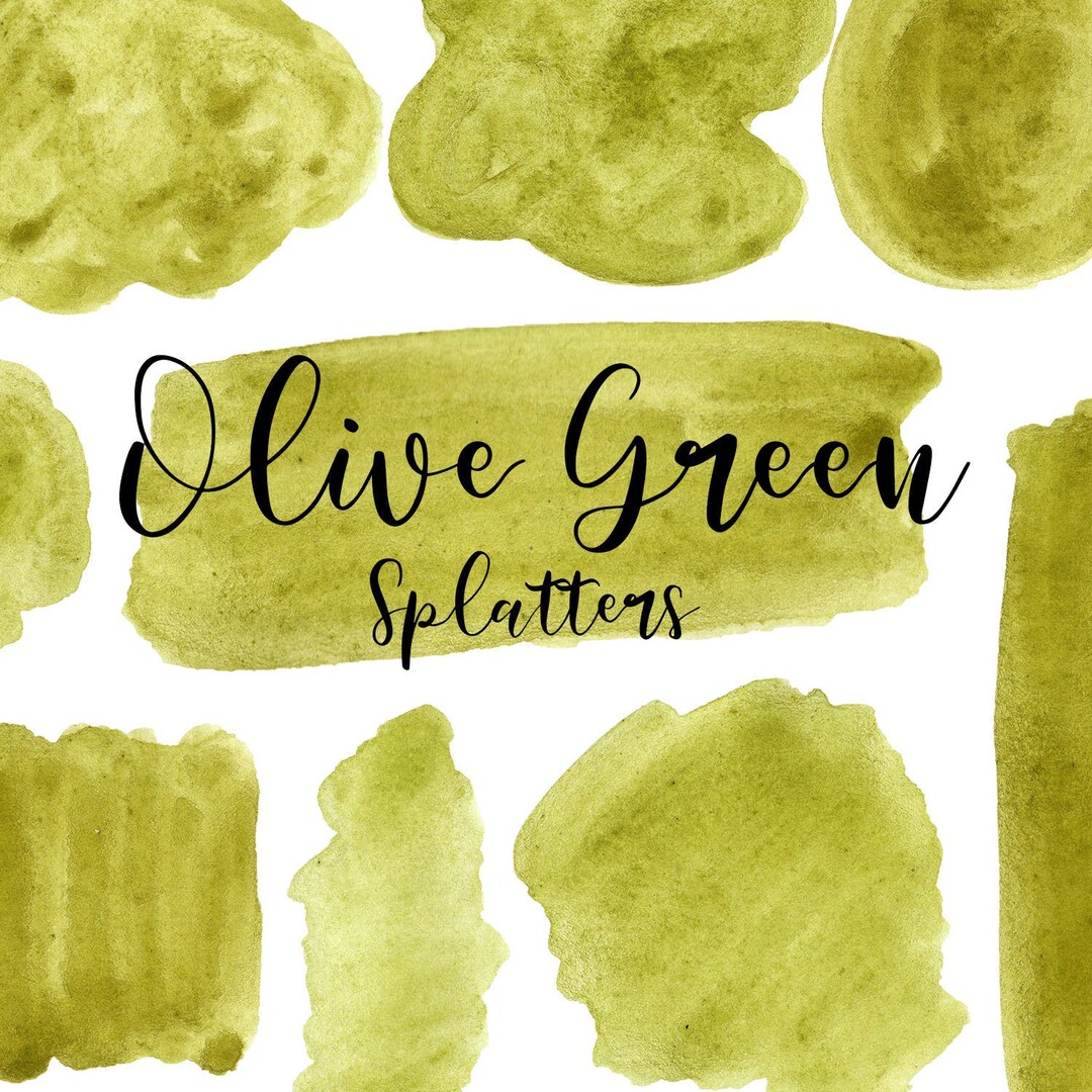 Olive Green Clipart #9, Olive Green Splash, Watercolor Splash, Brush ...