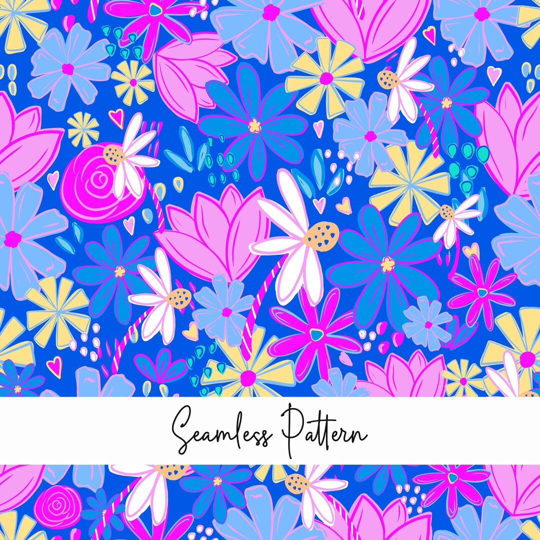 Seamless Floral Pattern, Digital Flower Paper, Scrapbooking, Floral ...