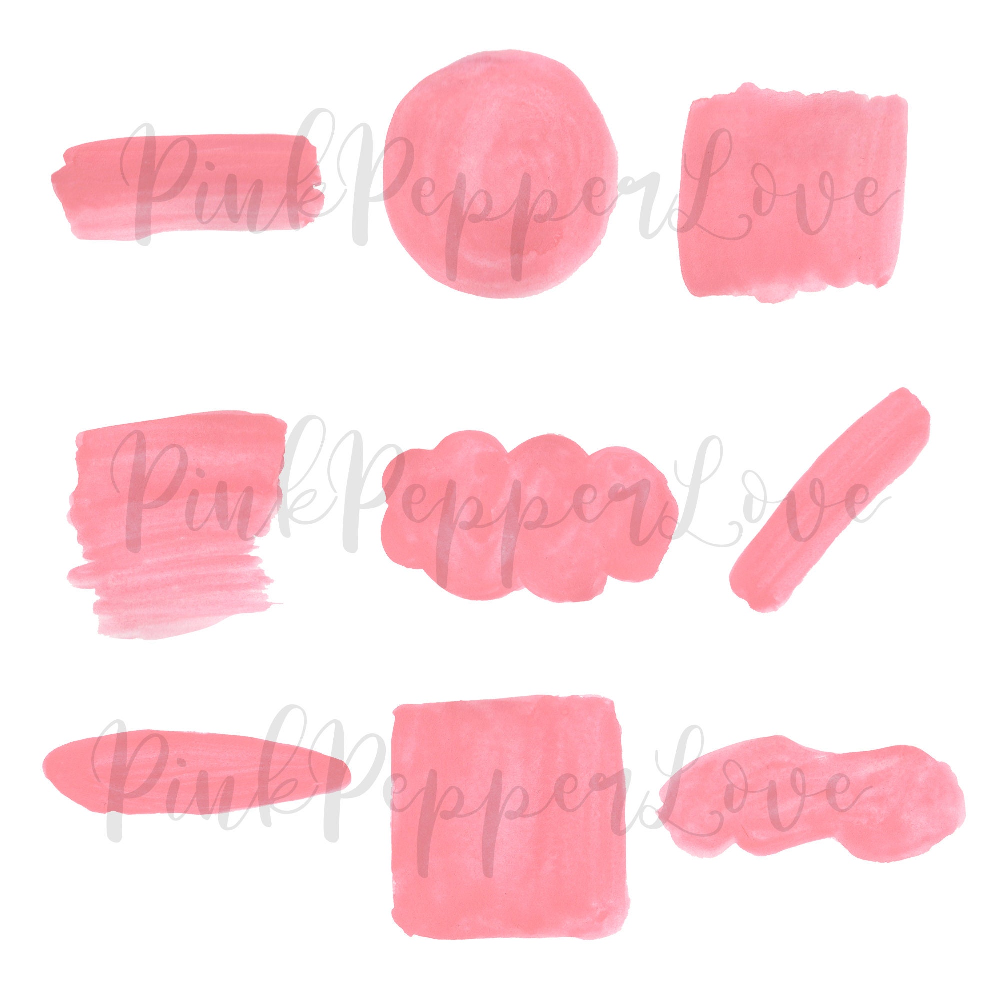 Pink Clipart Splash 14 Pink Watercolor Pink Brush Art - Etsy