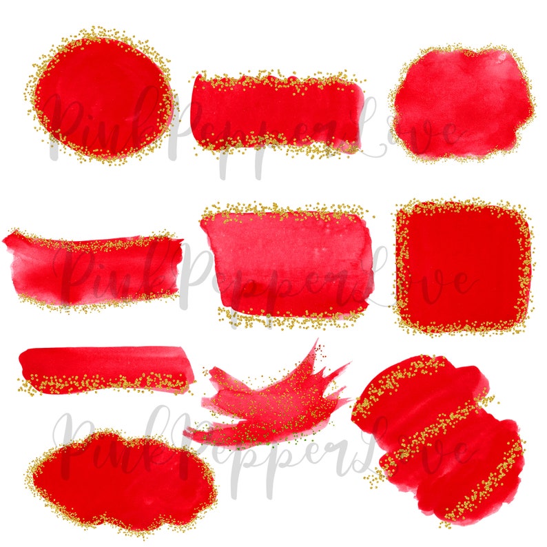 Red Watercolor Splash Splash Clip Art Clip Art Red Scarlet - Etsy