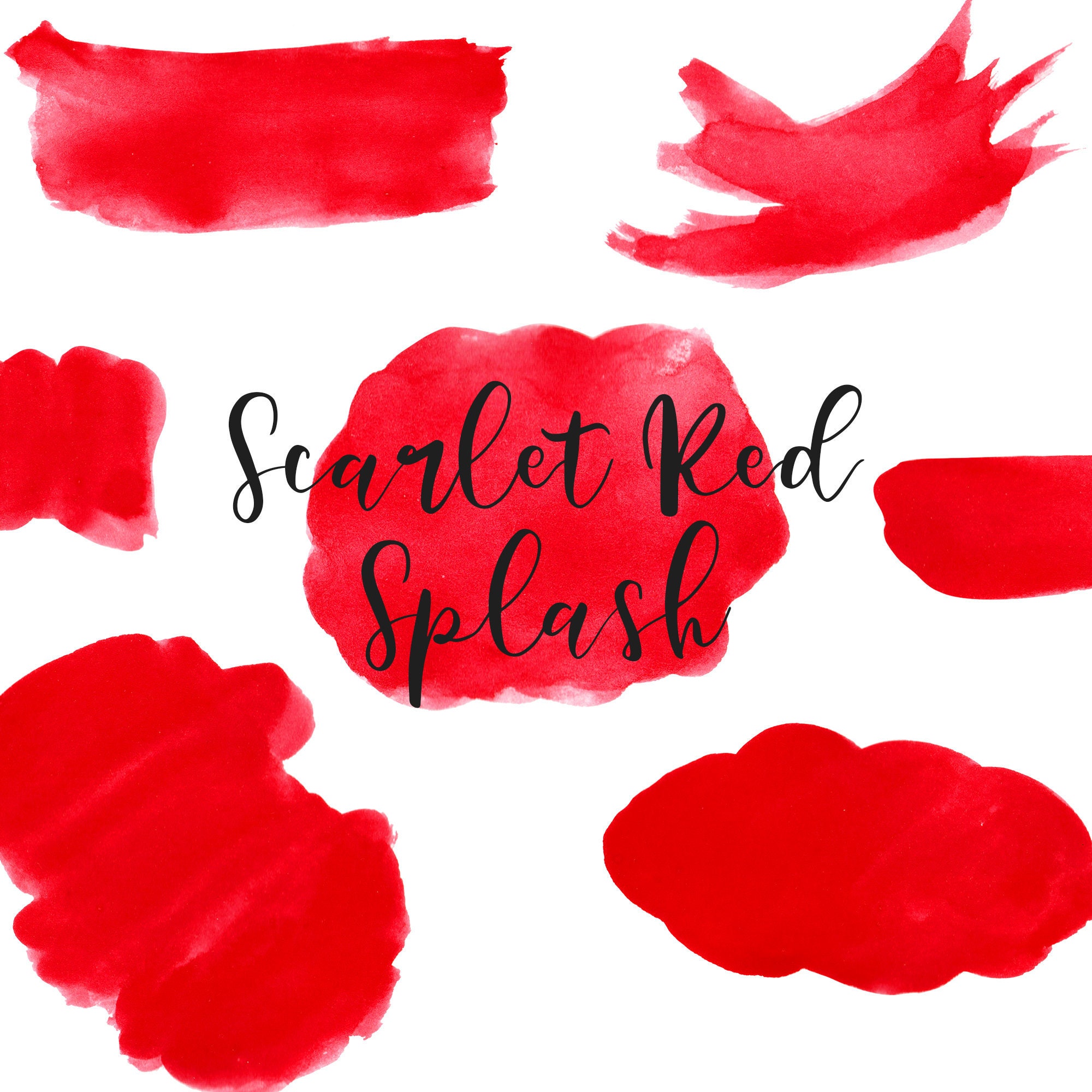 Red Watercolor Splashes