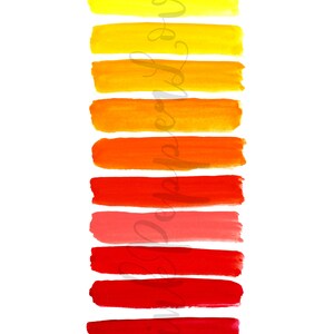 Watercolor Lines, Brush Strokes Clip Art, Orange Watercolor, Blob ...