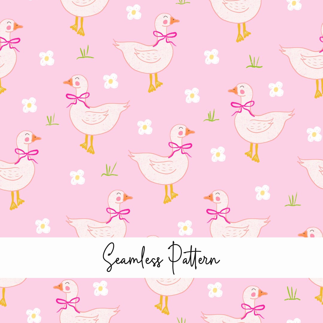Goose Seamless Pattern, Goose Background, Scrapbooking, Spring Goose ...