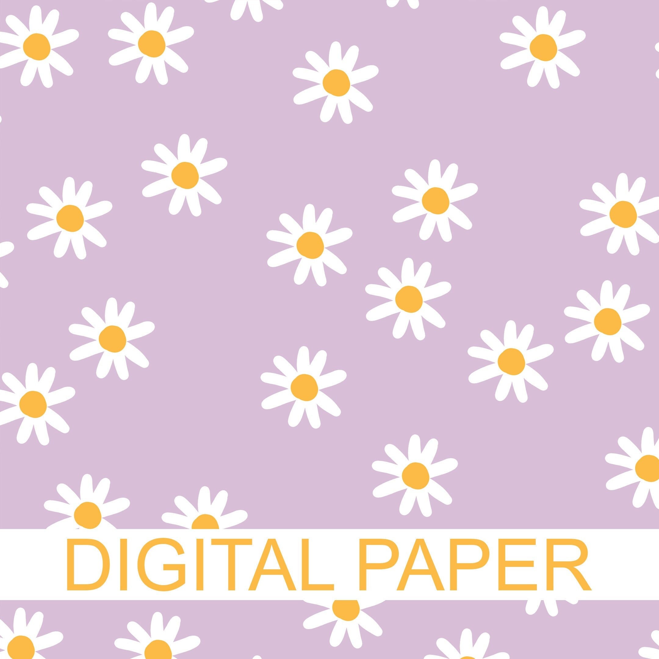 Daisy Digital Paper Groovy Png Lilac Color Scrapbook Daisy - Etsy